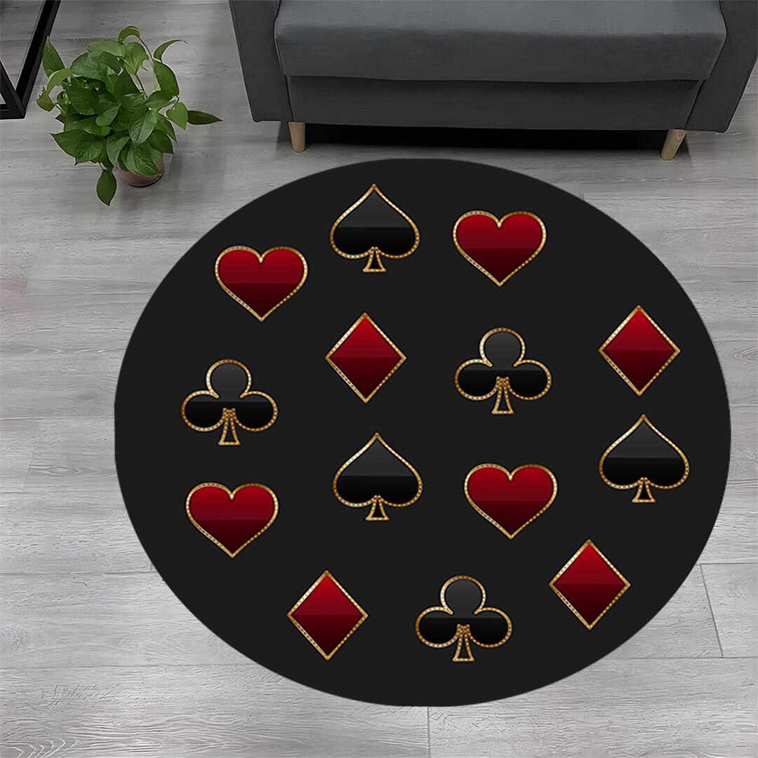 Poker Card, Playing Cards Symbols, Round Rug, Fan Rug, Poker Game ...