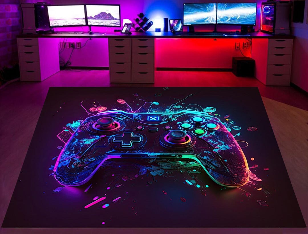 Game Controller Rug: Colorful 3D Print Playroom Decor - Etsy