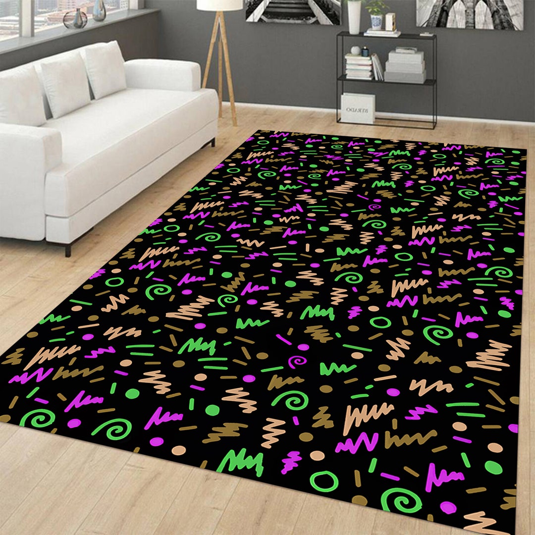 Arcade Rug, Arcade Room Decor, 80s Arcade Rug, Arcade Decor, Abstract ...