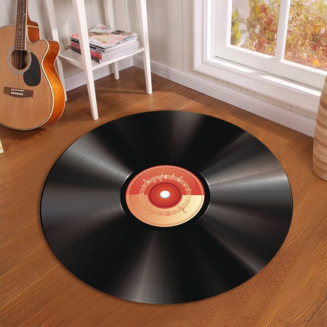 Plaque, Plaque Pattern Rug, Retro Plaque Rug, Round Rug, Music Pattern ...