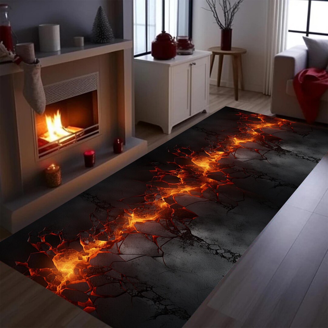 Lava Rug, Lava Runner Rug, Hot Lava Rug, Lava Long Rug, Runner Rug ...