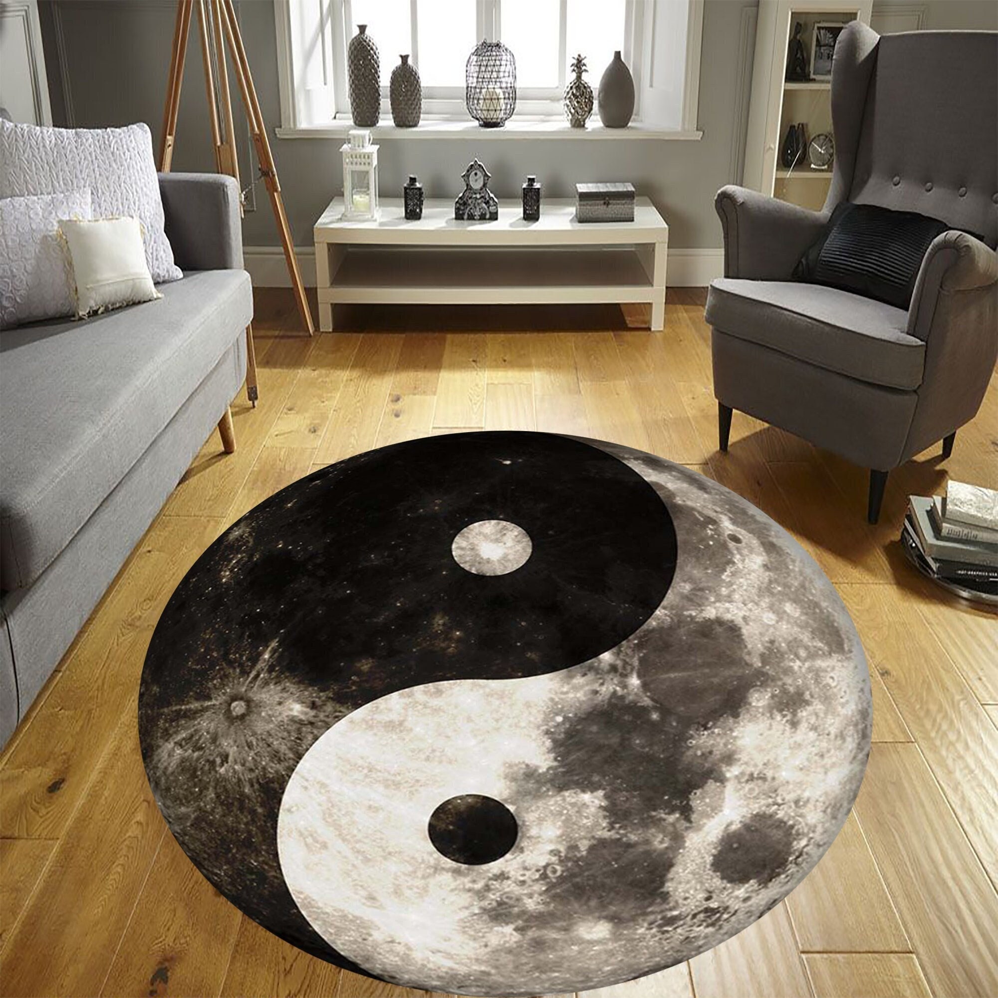 Ying Yangying Yang Round Rug Living Room Round Rug - Etsy