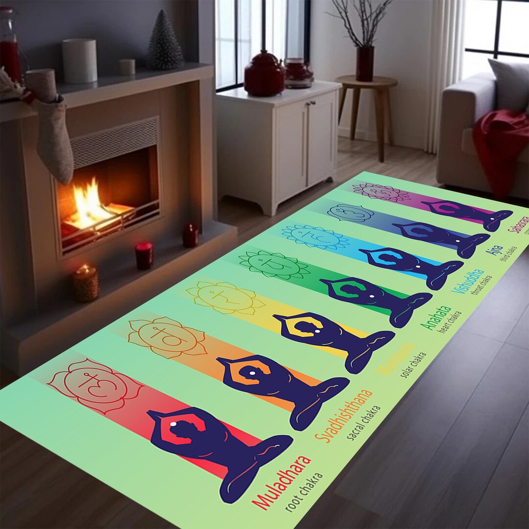 7 Chakras Rug, 7 Chakras Runner Rug, Meditation Rug, Chakras Rug, Yoga ...