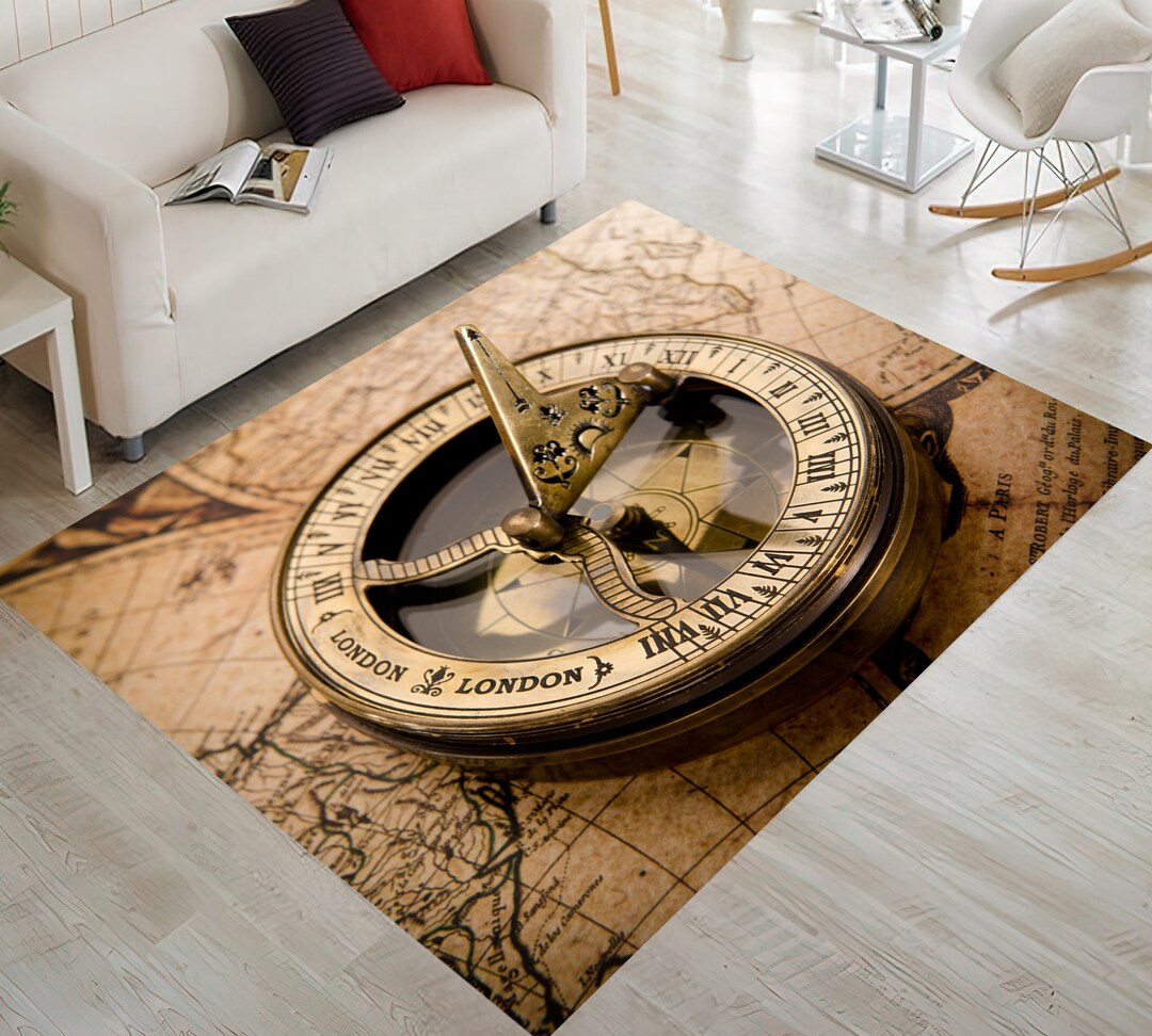 Compass Rugcompassnon-slip Compass Rug Floor Area Rughome - Etsy