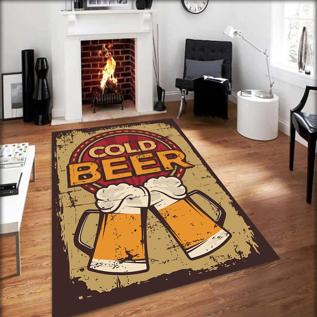 Beer Shaped Rug,beer Rug, Alcohol Rug, Beer Themed Home Decor, Bar Mat ...