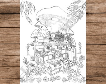 House Interior Coloring Page - Etsy