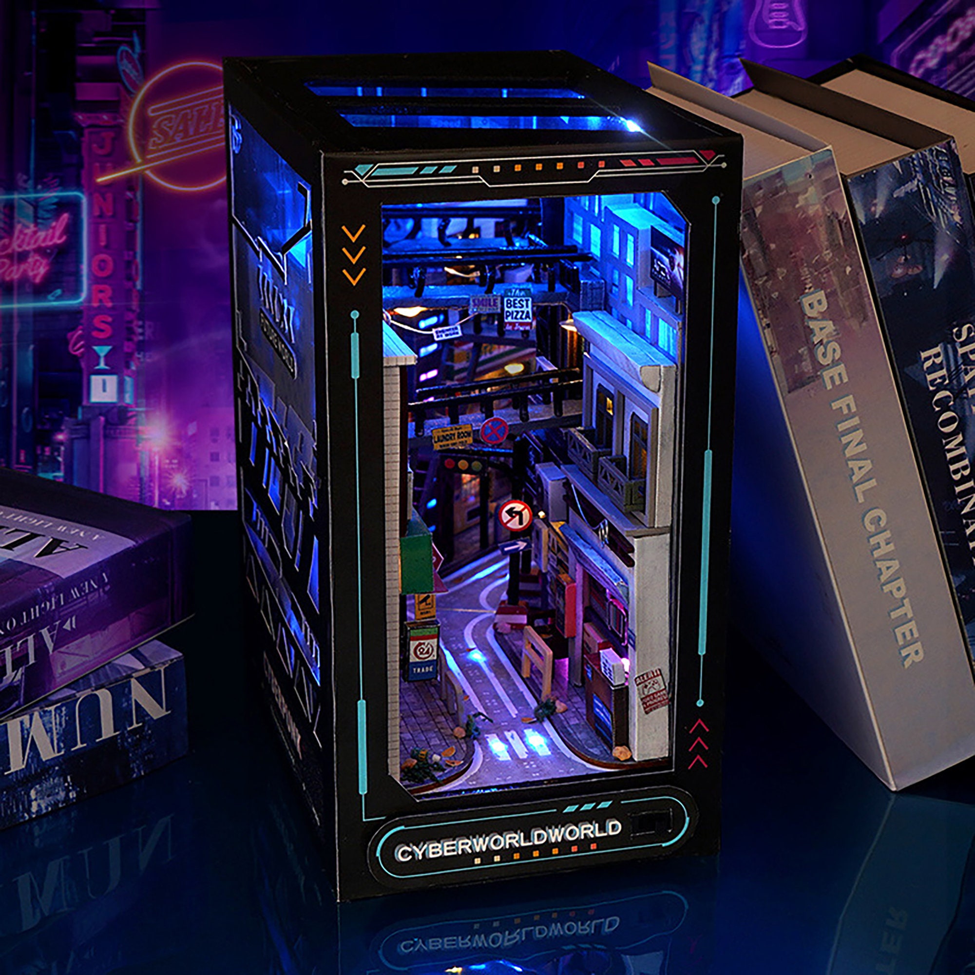 Cyberpunk Booknook Hand-assembled Book Nooks Kit Wooden - Etsy