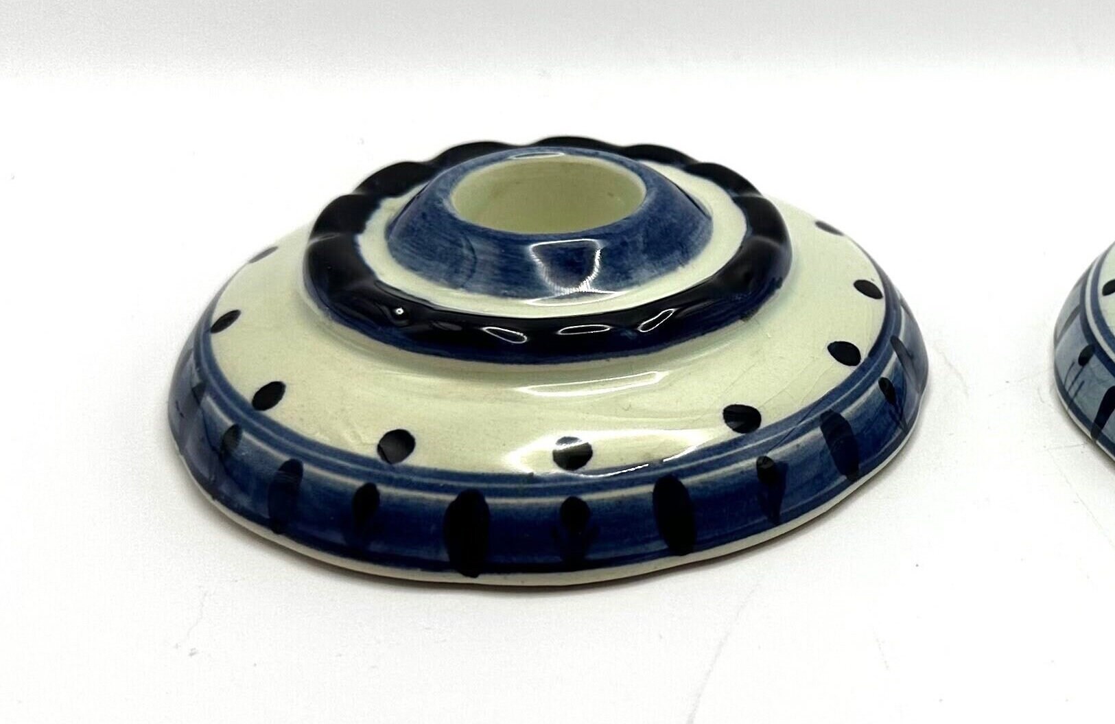 Pair of Vintage Delft Holland Low Flat Candle Holders. - Etsy