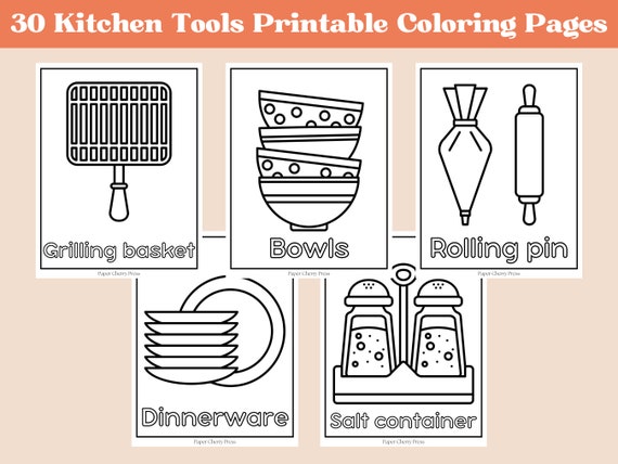 Kitchen Tools Coloring Pages