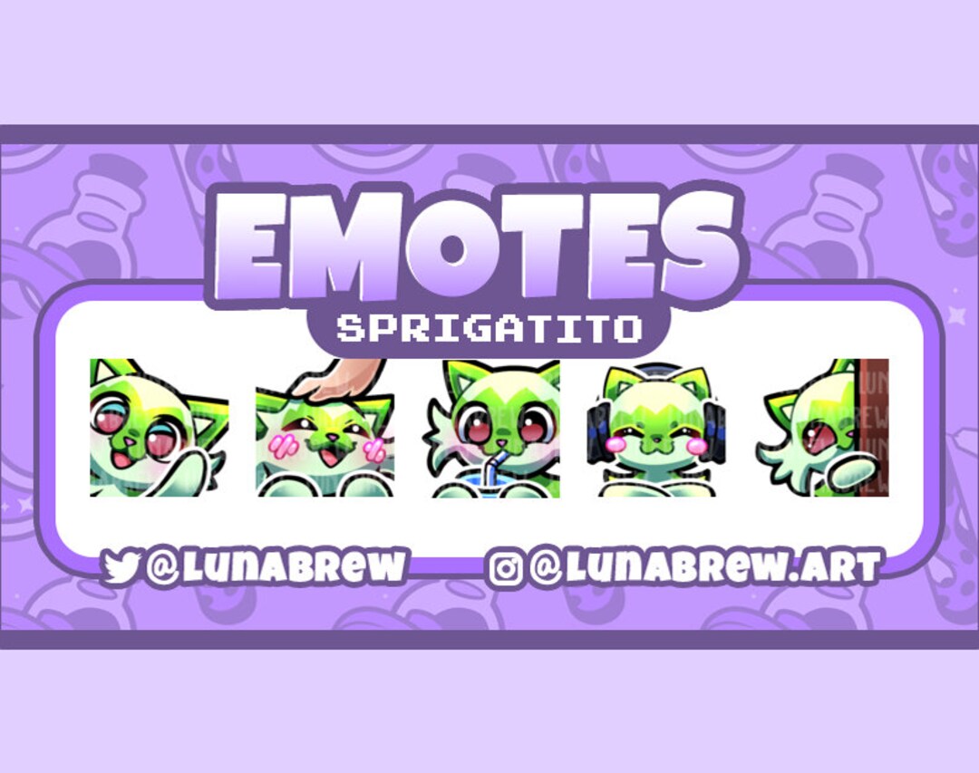 Twitch Emotes - Sprigatito (5) [discord/youtube/streaming] - Etsy