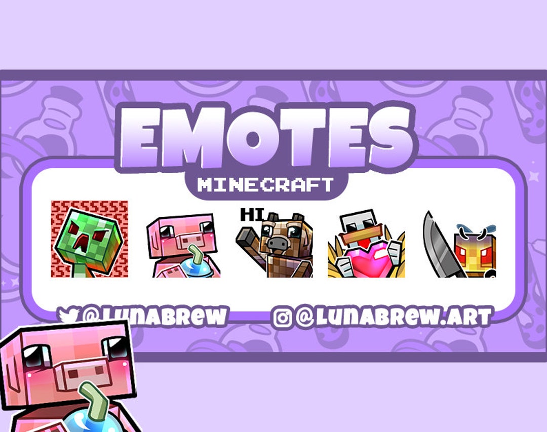 Twitch Emotes - Minecraft Cuties (5) [discord/youtube/streaming] - Etsy