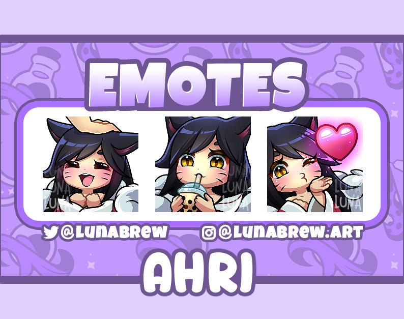 Twitch Emotes - Lol Ahri (3) [discord/youtube/streaming] - Etsy