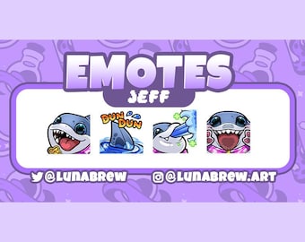 ANIMATED Jeff Leave Emotes 2 Pack | Jeff the Shark Emote for Twitch ...