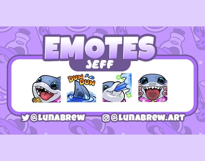 Twitch Emotes - Jeff the Shark (4) [discord/youtube/streaming] - Etsy