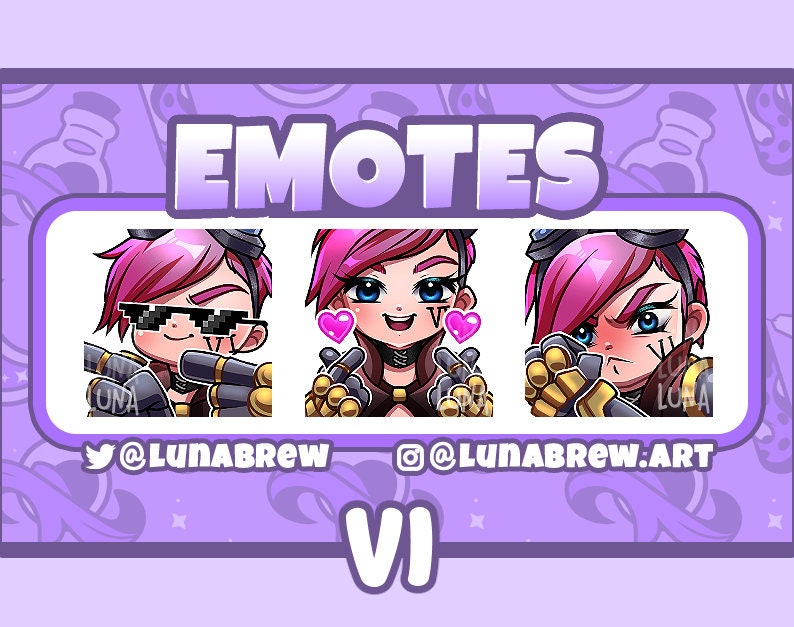 Twitch Emotes - Lol Vi (3) [discord/youtube/streaming] - Etsy