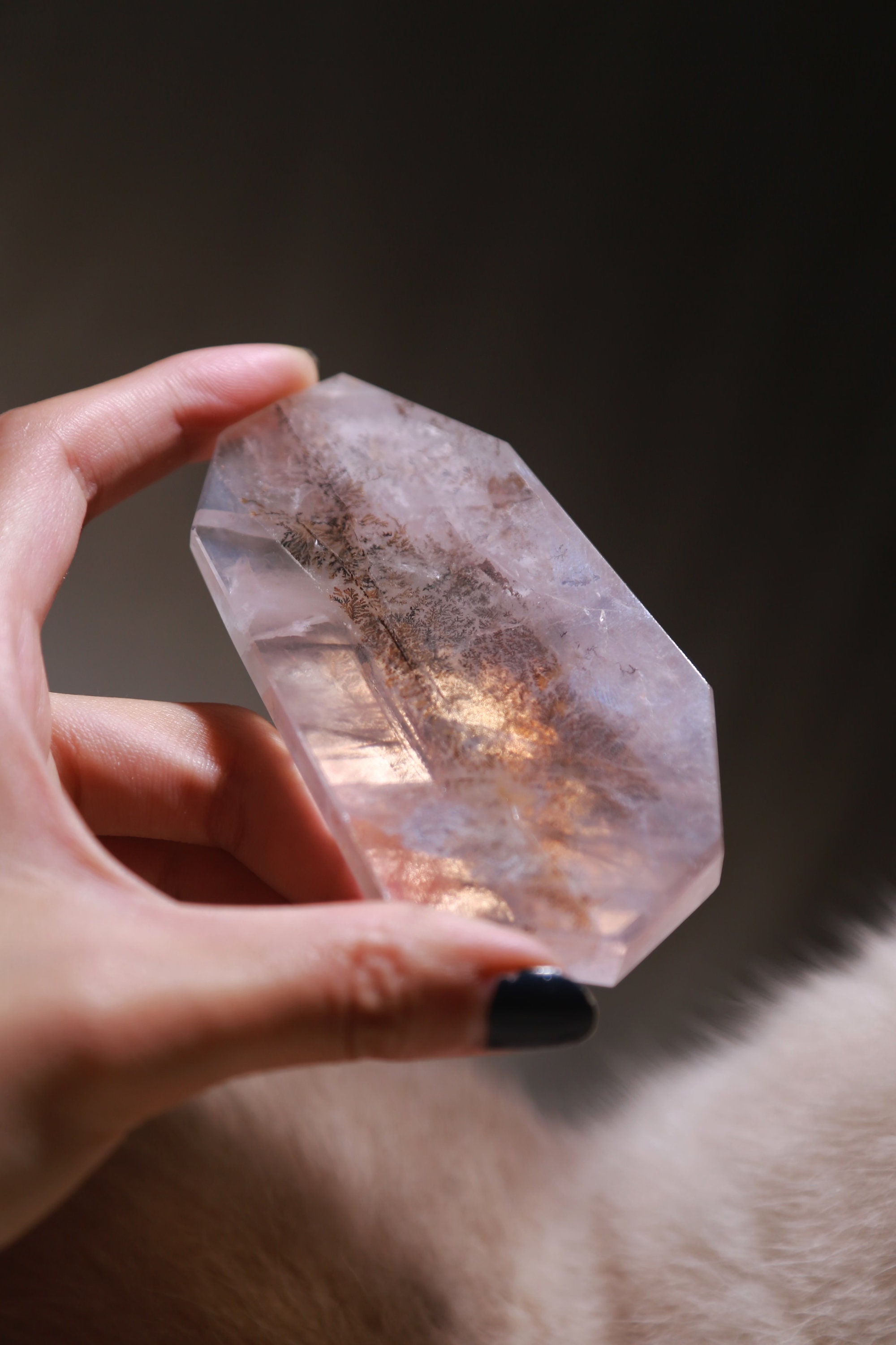 Dendritic Rose Quartz Freeform Slab With Blue Flash - Etsy