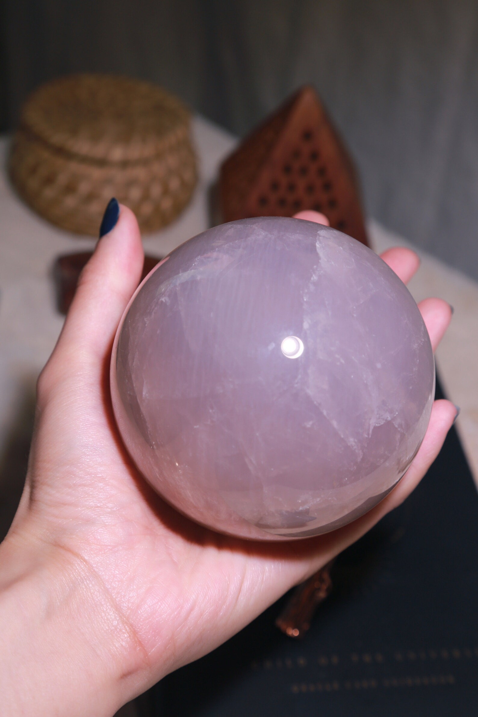 91mm Lilac Starlight Blue Rose Quartz Large Sphere - Etsy