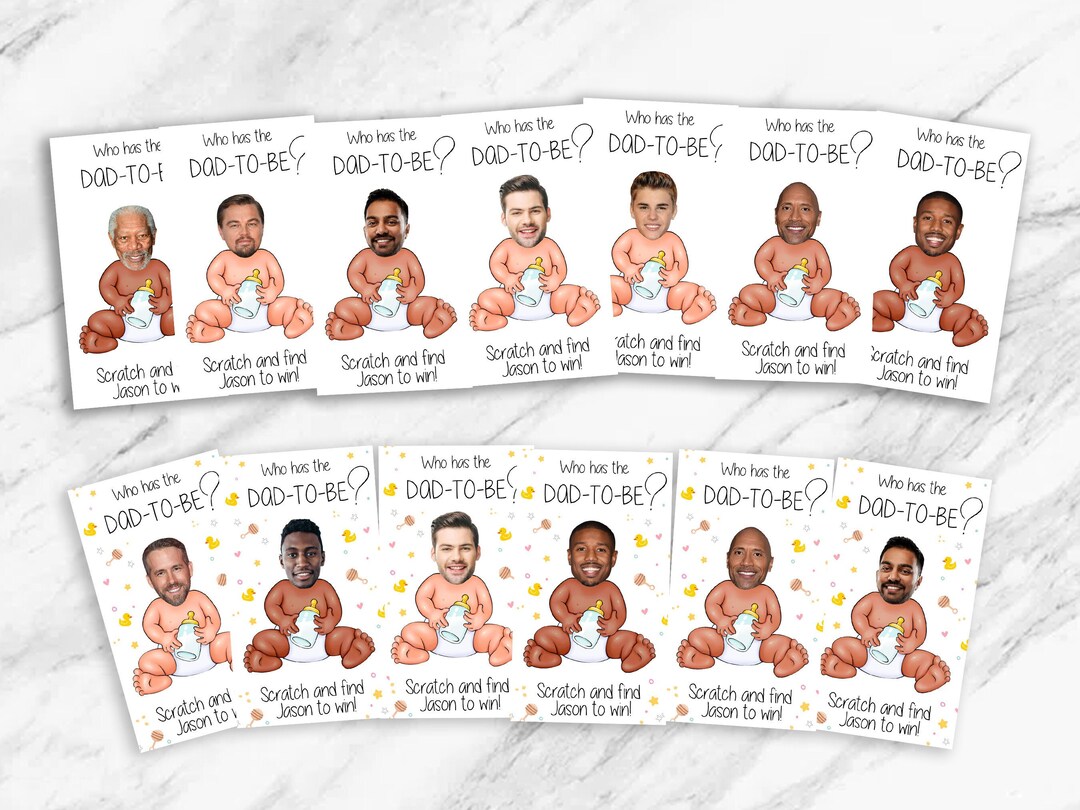 Printed Baby Shower Game, Find the Dad Scratch off Game, Who Has the ...