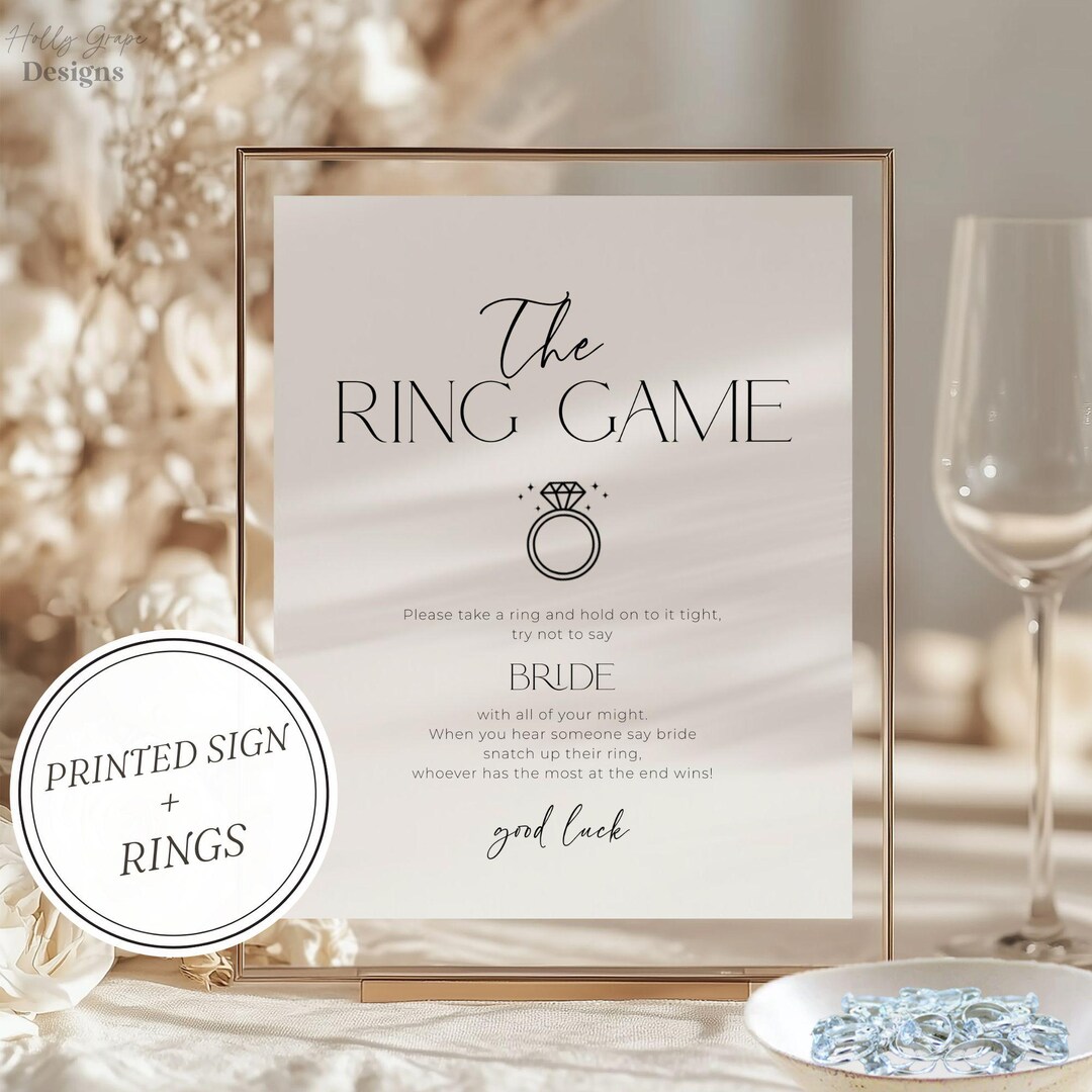 Ring Game Bridal Shower Game, Bridal Shower Games, PRINTED + SHIPPED ...