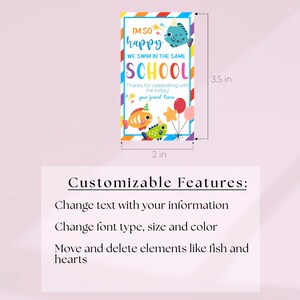 Gold Fish Birthday Favor Tag Swedish B-day School Favor Tag Class ...