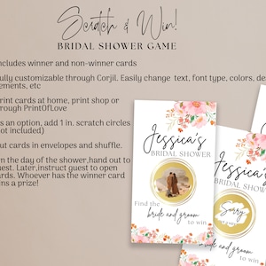 DIY Flower Scratch off Game, Find the Bride and Groom Bridal Shower ...