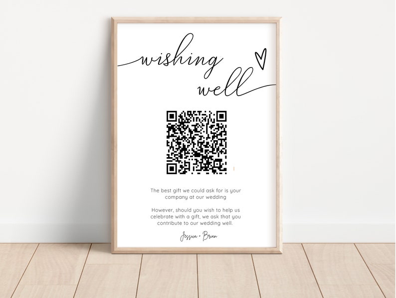 Wishing Well QR Code Sign Wedding QR Code Sign Printable - Etsy