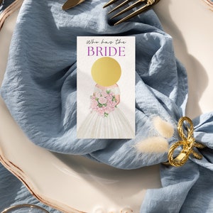 Printed, Who Has the Bride, Bridal Shower Games, Who Has Bride Bridal ...