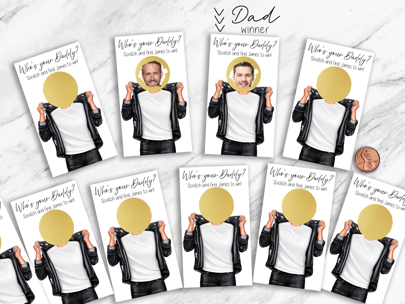 Baby Shower Find the Daddy Scratch off Game, Whos Your Daddy Shower ...