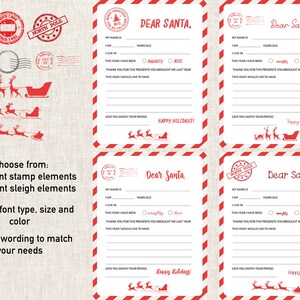 Kids Letter to Santa Template, Santa Claus Letter , Christmas Printable ...