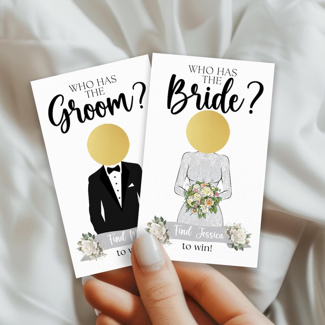 Personalized Bridal Shower Scratch off Game: Bride & Groom Cards - Etsy