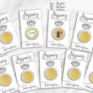 Printed Ring Scratch off Game Cards, Find the Bride and Groom Bridal ...