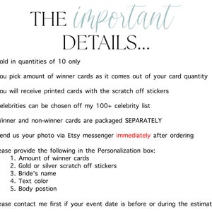 Bridal Shower, the Perfect Match, Bridal Shower Scratch off Game ...