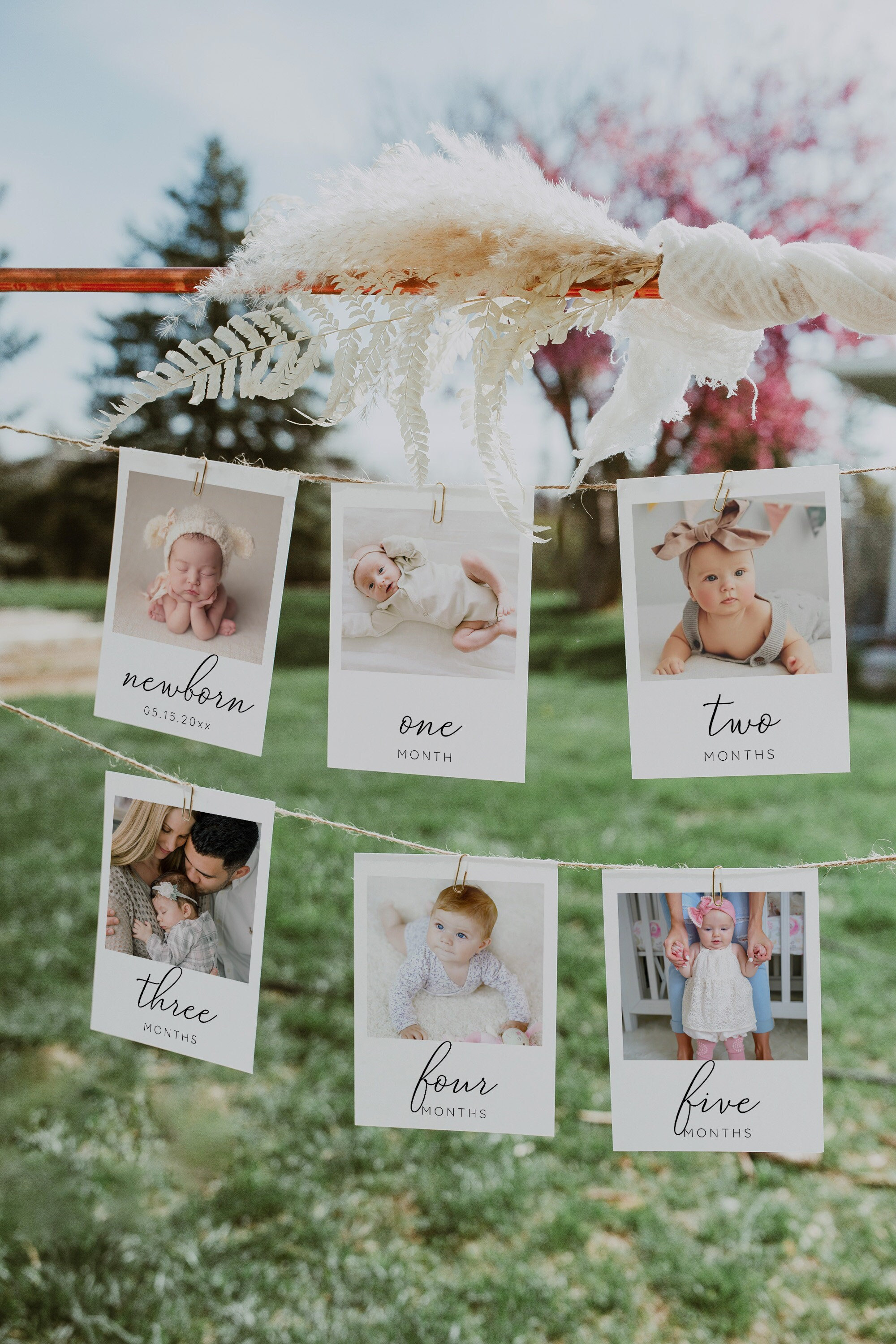 First Birthday Photo Banner 1st Birthday Photo Banner Modern - Etsy