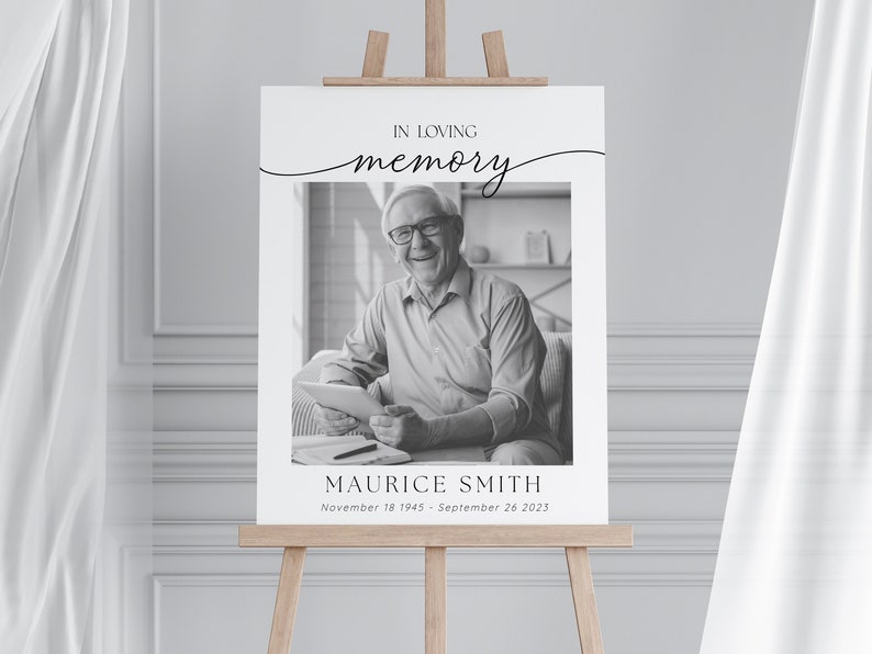 In Loving Memory Sign With Photo Funeral Memorial - Etsy