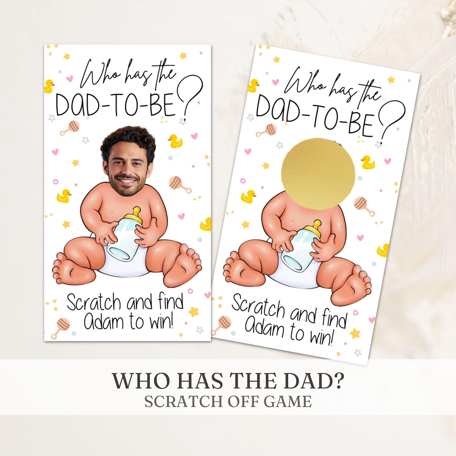 Baby Shower Games, Who Has the Dad, Find the Dad, Baby Shower Game ...
