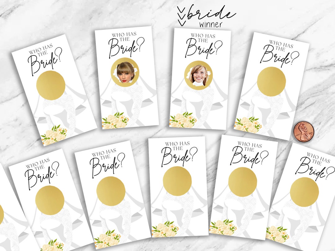 Personalized Bridal Shower Game: Who Has the Bride Scratch off Cards ...