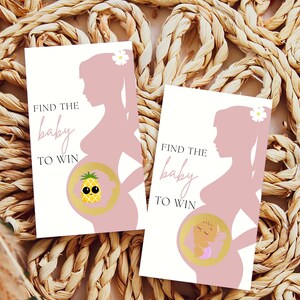 DIY Find the Baby Scratch off Baby Shower Game, Girl Baby Shower Games ...