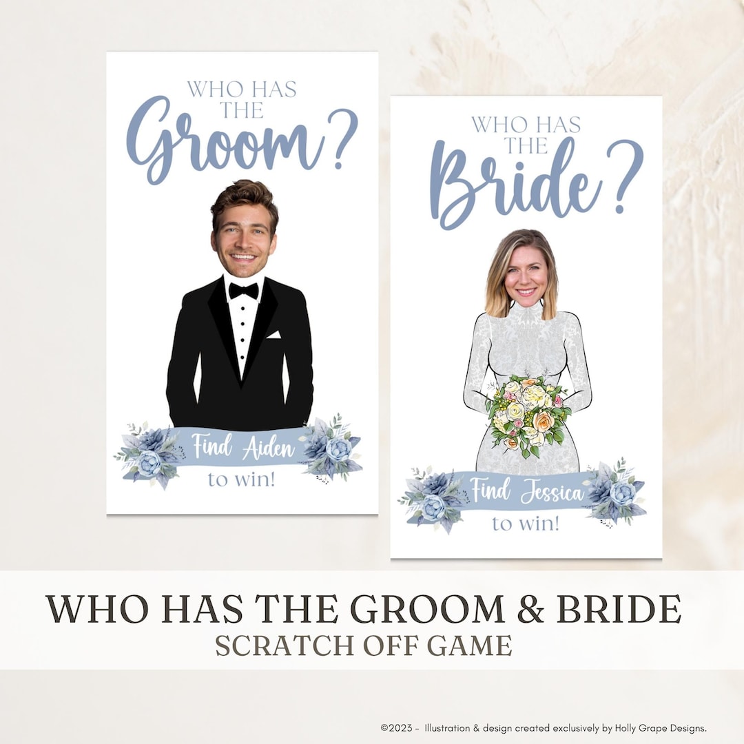 Personalized Bridal Shower Scratch off Game - Who Has the Bride and Who ...