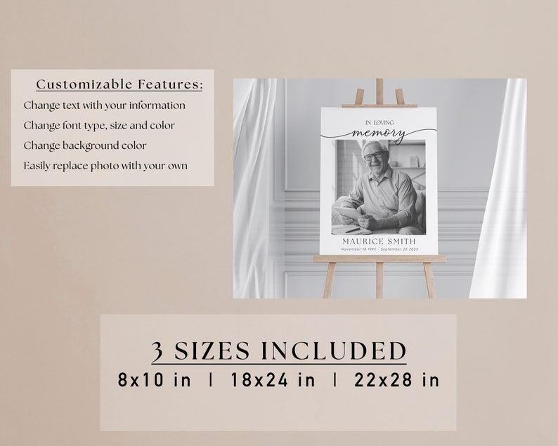 In Loving Memory Sign With Photo Funeral Memorial - Etsy