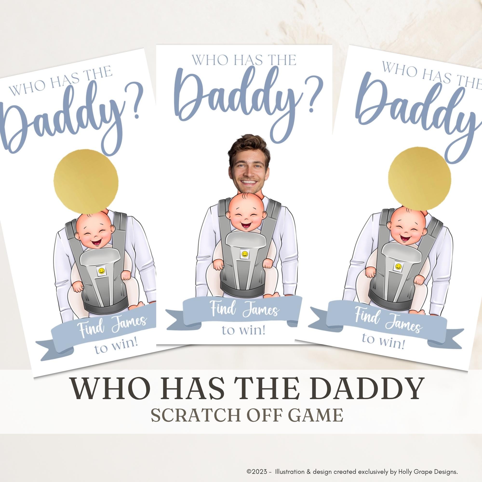 Baby Shower Games, Who Has the Dad Scratch Off, Baby Daddy Shower Game ...