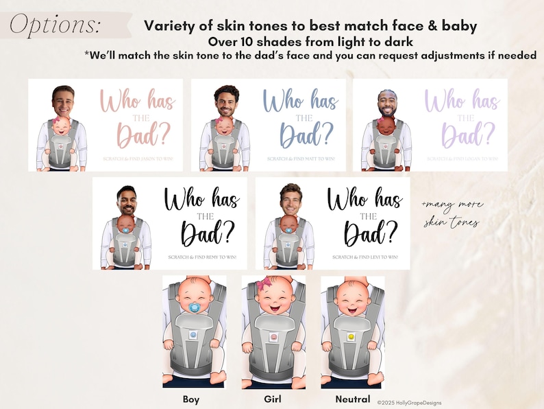 Baby Shower Games, Who Has the Dad Scratch Off, Baby Daddy Shower Game ...
