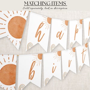 Sun First Birthday Milestones Sign Printable Boho Sunshine - Etsy