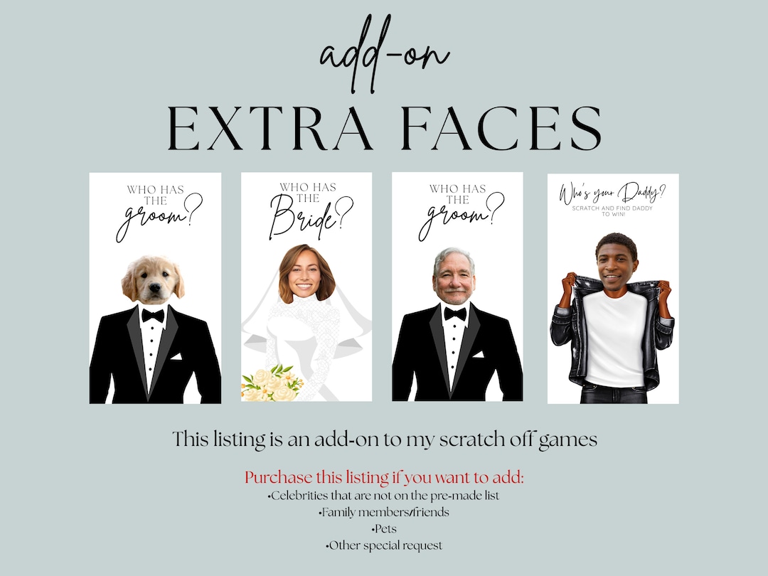 Add-on Editing Extra Faces for Printed Scratch off Games - Etsy