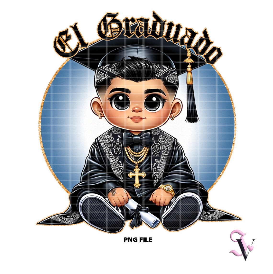 El Graduado Chicano Graduation Chibi Style Educated Latino Graduation ...