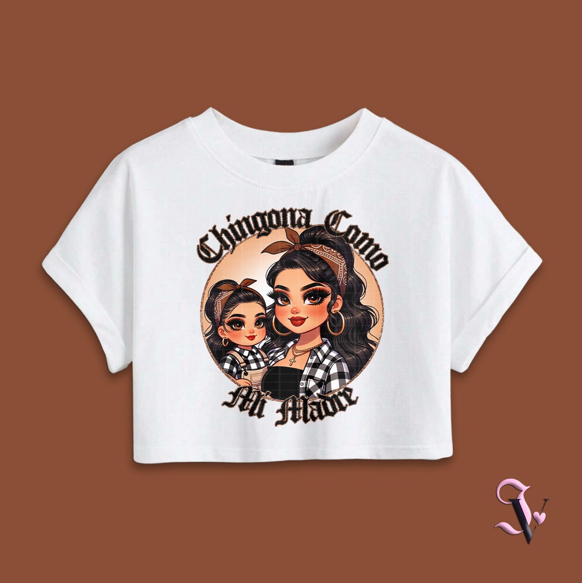 Chingona Como Mi Madre Chicana Mom Chibi Style Latina Mother's Day ...