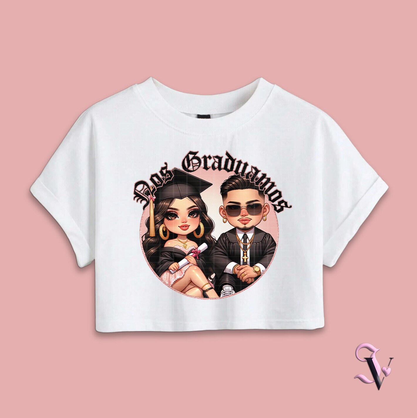 Nos Graduamos Chicano Couple Chicano Graduation Chibi Style Graduation ...