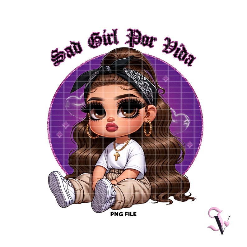Sad Girl Por Vida Chicana Chola Shirt PNG - Etsy
