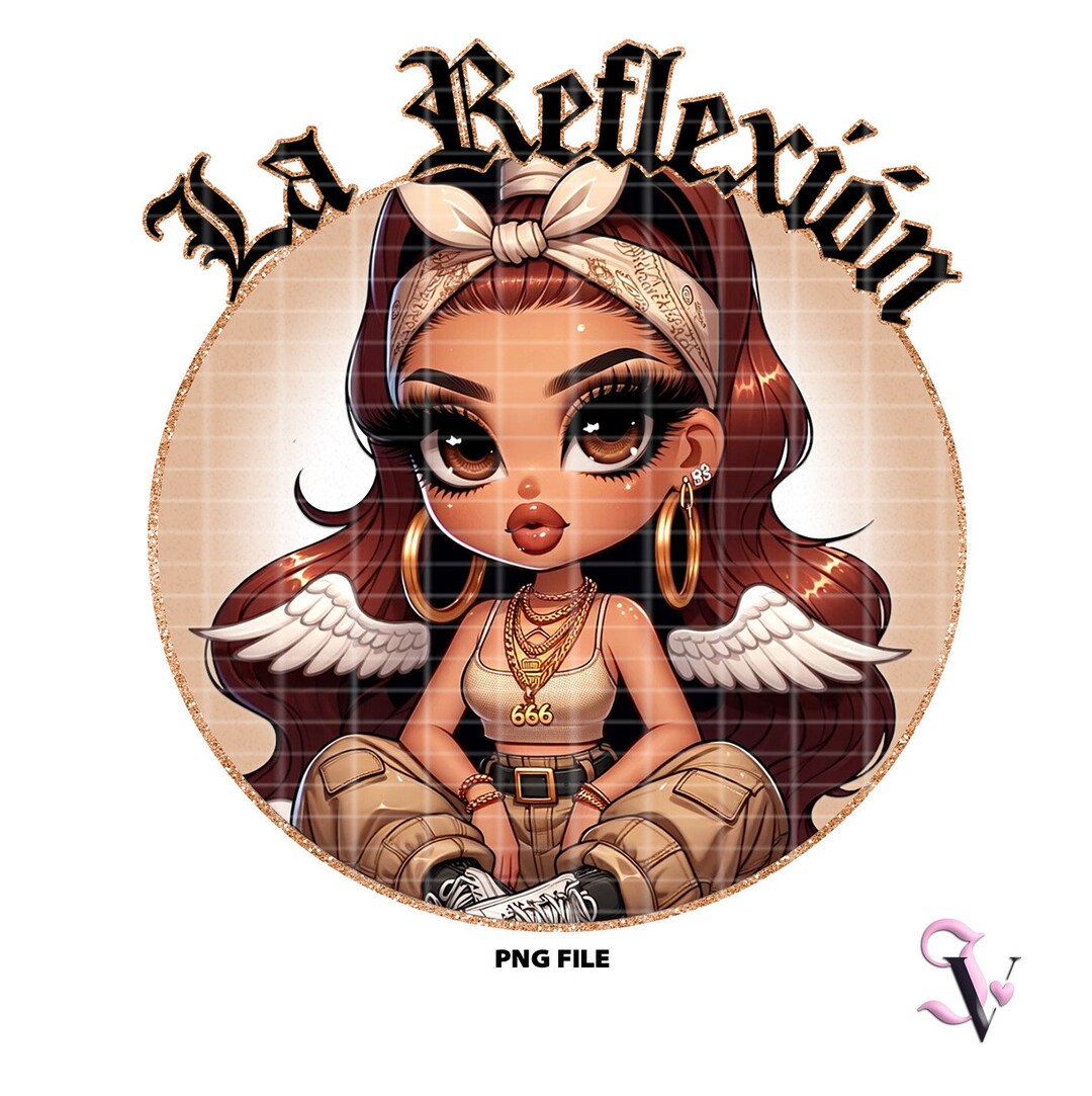 La Reflexión Angel Baby Chicana Chola Angel Numbers Chibi Style Latina ...