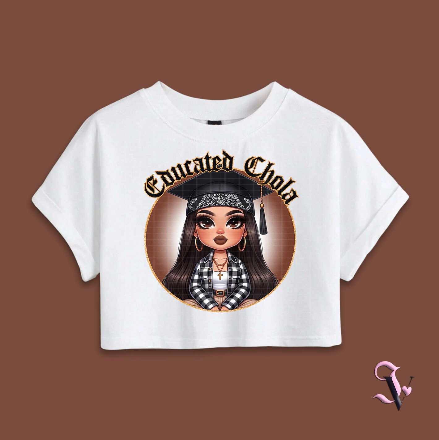 Educated Chola Chicana Graduation Chibi Style Educated Latina Shirt PNG ...