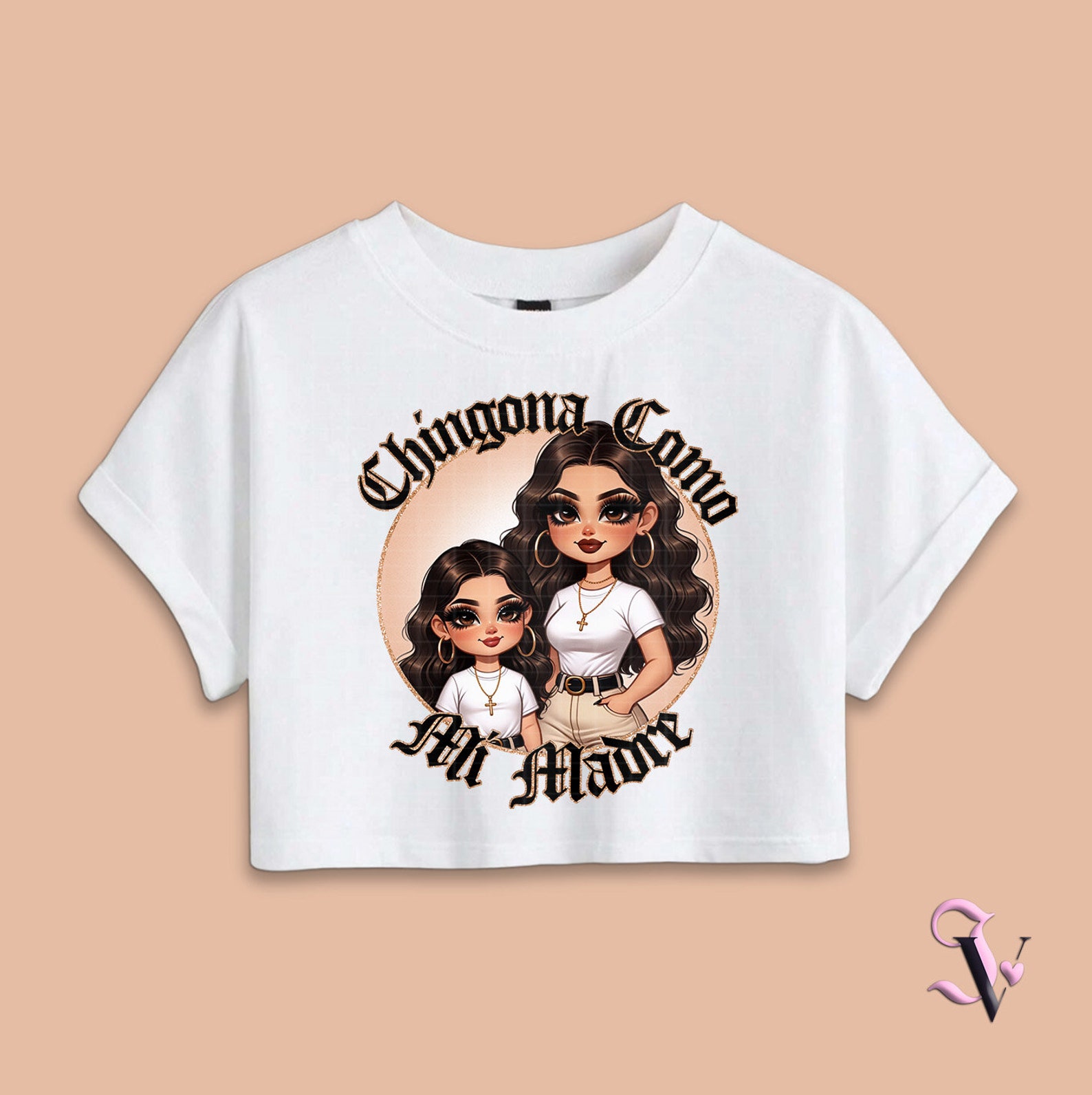 Chingona Como Mi Madre Chicana Mom Chibi Style Latina Mother's Day ...